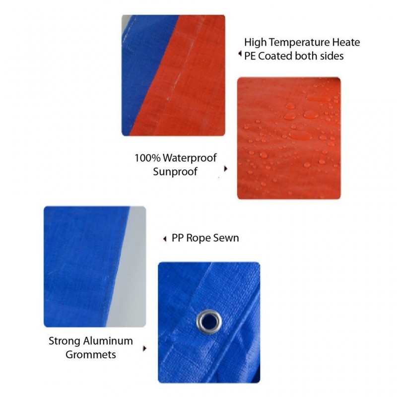 Waterproof Tarpaulin Blue Orange Sheet Canvas (Ready Made) – Home spot
